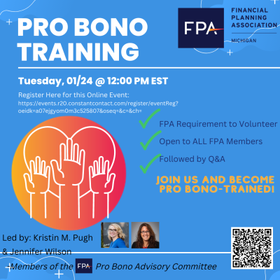 FPA MI | Pro Bono Training | Financial Planning Association